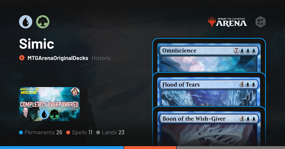 Historic Simic Deck by MTGArenaOriginalDecks • MTG Arena Decks