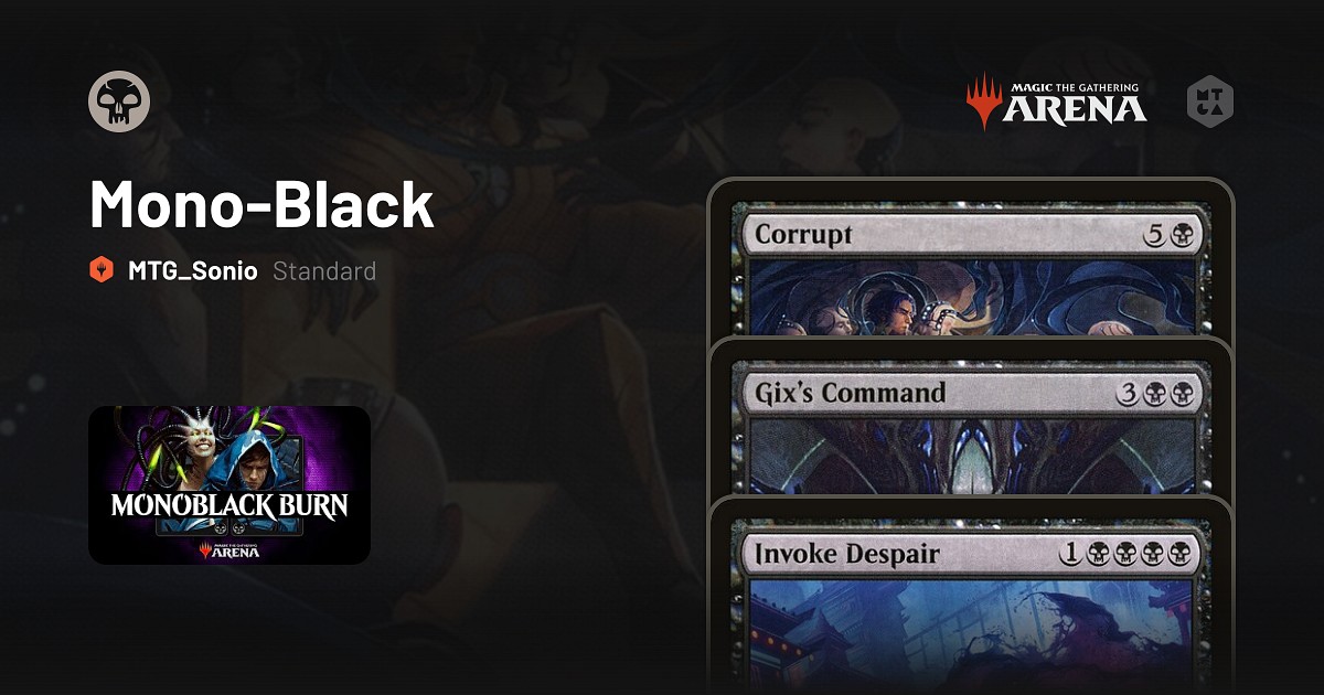 Standard Mono-Black Deck by MTG_Sonio • MTG Arena Decks