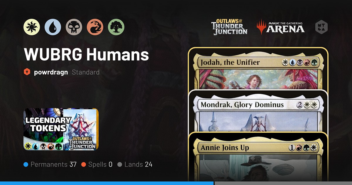 Standard WUBRG Humans Deck by powrdragn • MTG Arena Decks