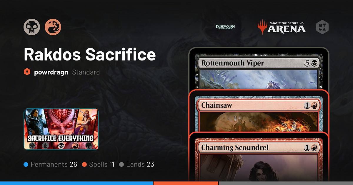 Standard Rakdos Sacrifice Deck by powrdragn • MTG Arena Decks