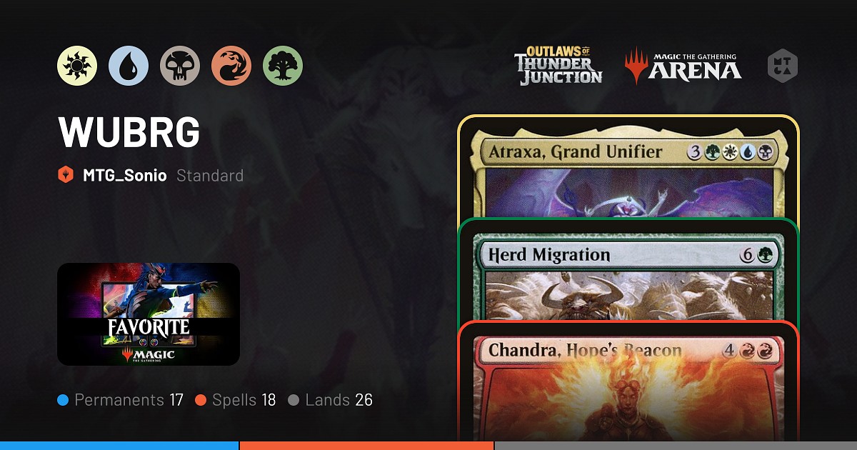 Standard WUBRG Deck by MTG_Sonio • MTG Arena Decks