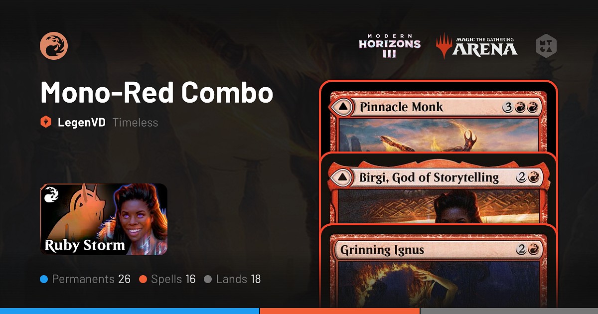 Timeless Mono-Red Combo Deck by LegenVD • MTG Arena Decks