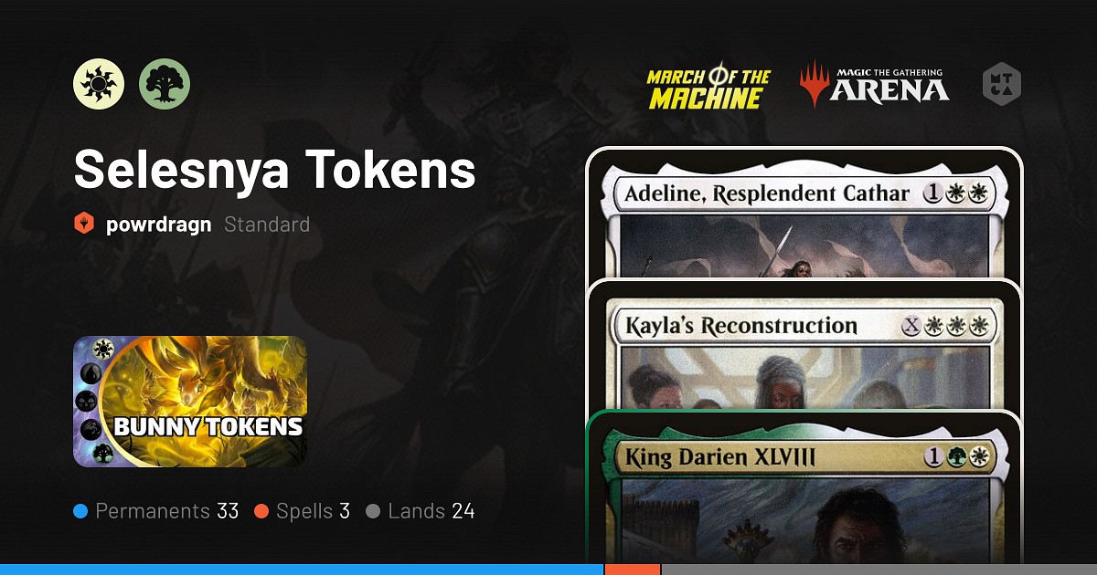 Standard Selesnya Tokens Deck by powrdragn • MTG Arena Decks