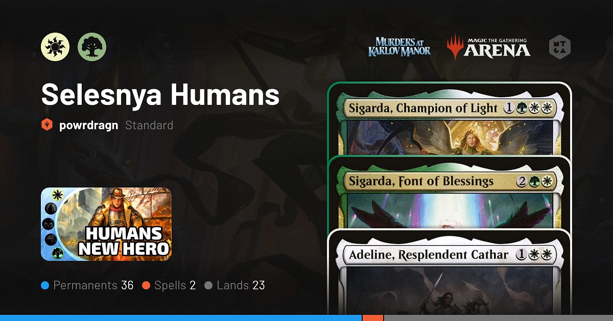 Standard Selesnya Humans Deck by powrdragn • MTG Arena Decks