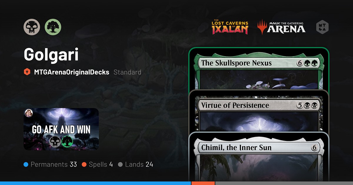Standard Golgari Deck by MTGArenaOriginalDecks • MTG Arena Decks