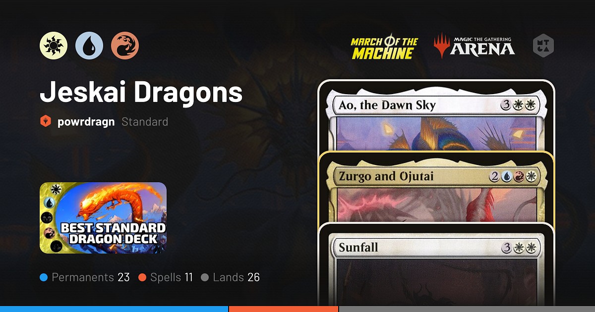 Standard Jeskai Dragons Deck by powrdragn • MTG Arena Decks