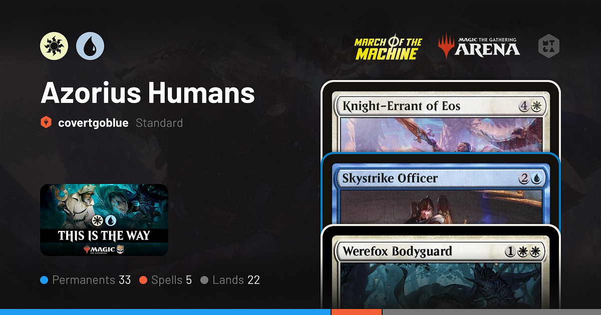 Standard Azorius Humans Deck by covertgoblue • MTG Arena Decks