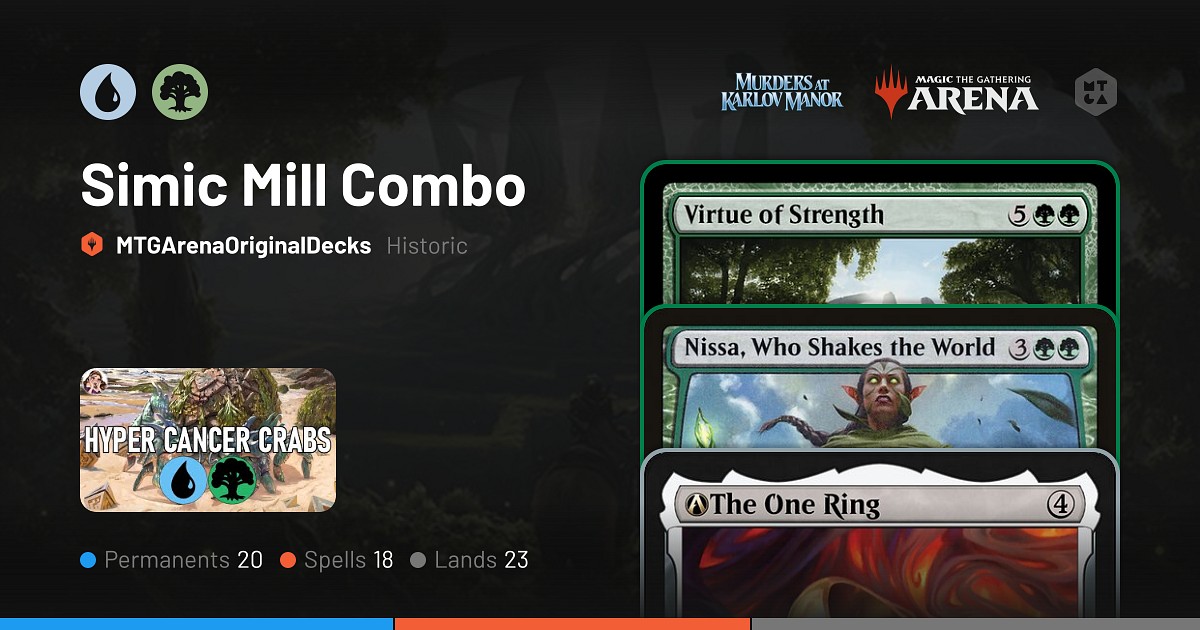 Historic Simic Mill Combo Deck by MTGArenaOriginalDecks • MTG Arena Decks