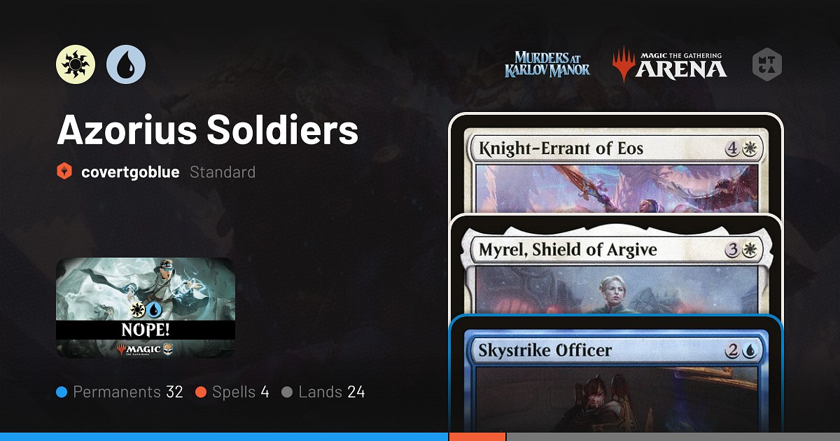 Standard Azorius Soldiers Deck by covertgoblue • MTG Arena Decks