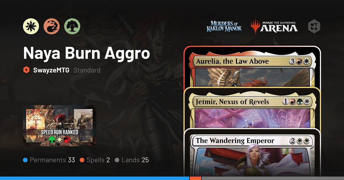 Standard Naya Burn Aggro Deck by SwayzeMTG • MTG Arena Decks
