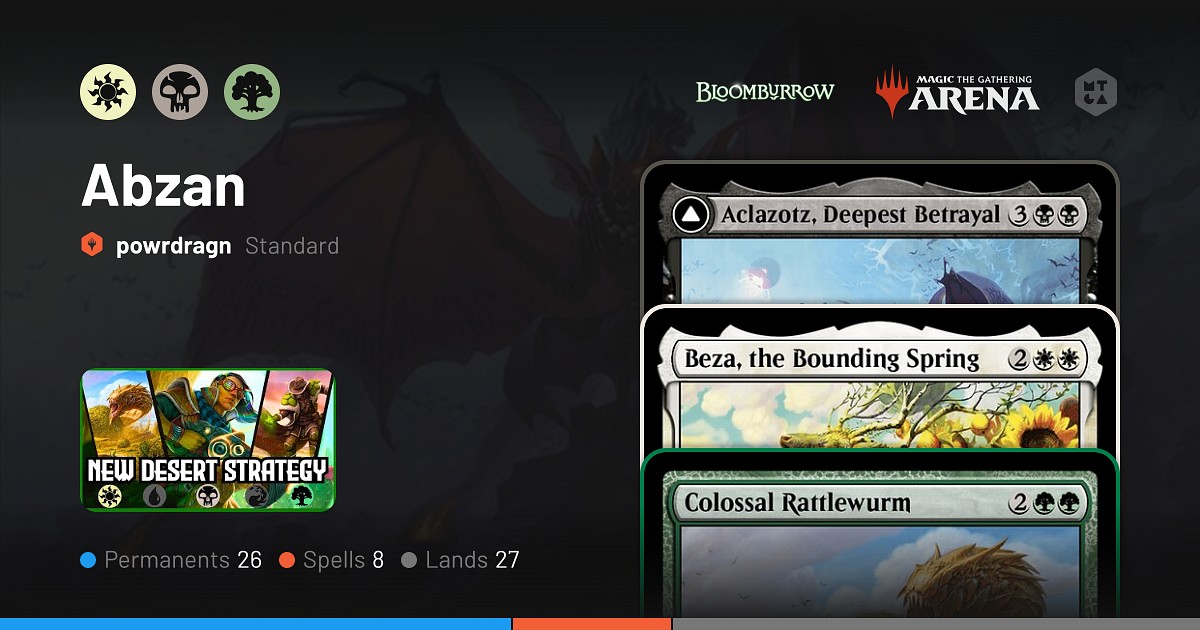 Standard Abzan Deck by powrdragn • MTG Arena Decks