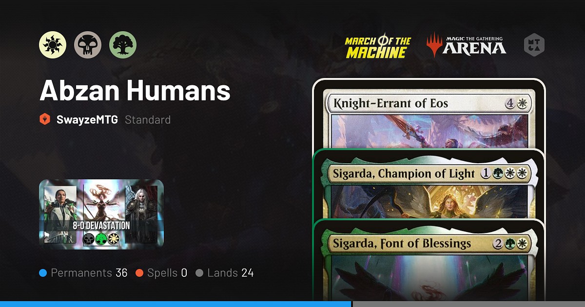 Standard Abzan Humans Deck by SwayzeMTG • MTG Arena Decks