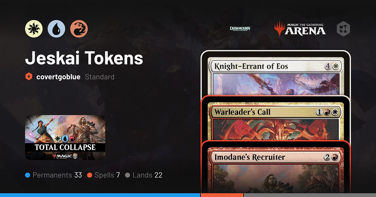 Standard Jeskai Tokens Deck by covertgoblue • MTG Arena Decks