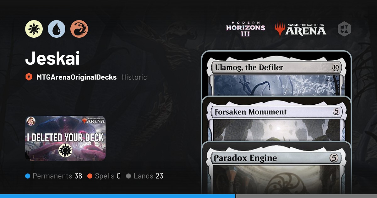 Historic Jeskai Deck by MTGArenaOriginalDecks • MTG Arena Decks